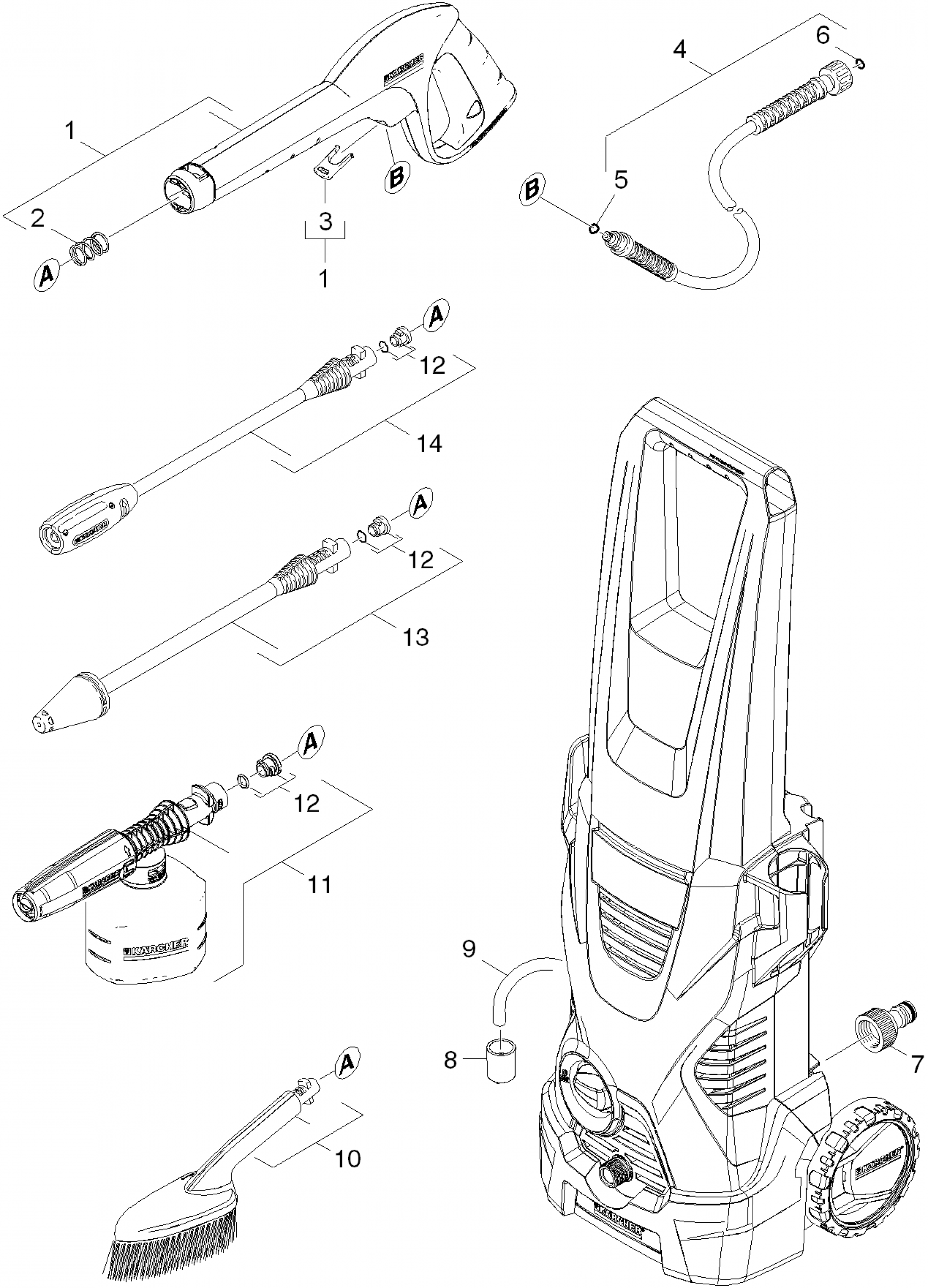 Pièces détachées Nettoyeur haute-pression KARCHER K 2 Premium Car *EU ... Pièces détachées Nettoyeur haute-pression KARCHER K 2 Premium Car *EU ...
